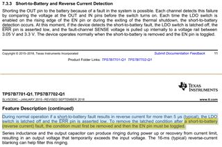 TPS7B7701 Q1 When The Output Is Short To The Power Short To Battery The ERR Is High Not