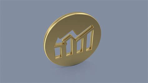 3d Business Performance Decline Chart Symbol Gold Turbosquid 2066713