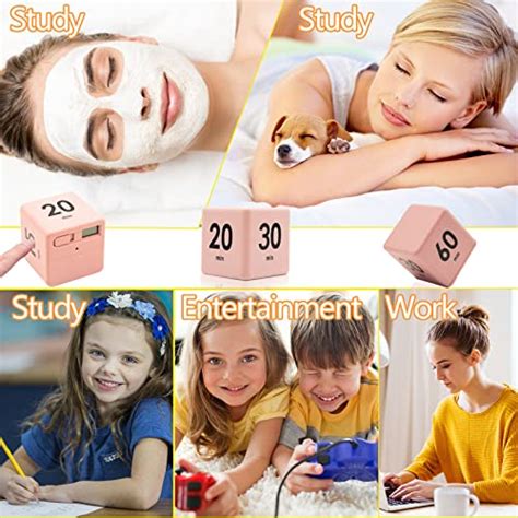 Cube Timer Kitchen Timer For Time Management And Countdown Settings 15 20 30 60 Minutes Pink