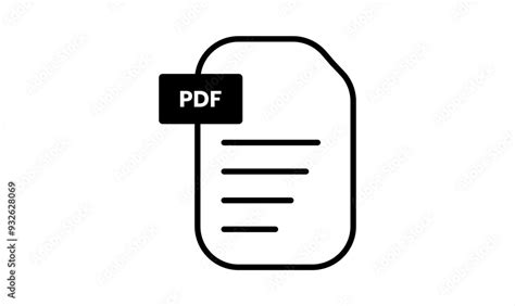 pdf file format icon design vector file symbol stock vector adobe stock