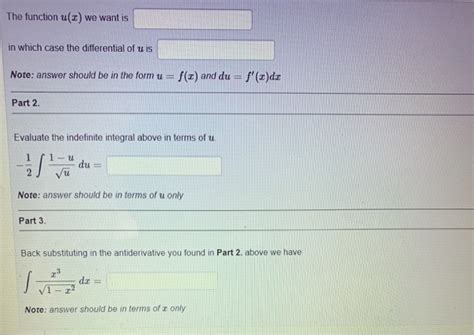 Solved 1 Point Substitution In The Indefinite Integral