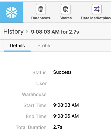 Snowflake Query Profile Total Duration Vs Total Execution Time