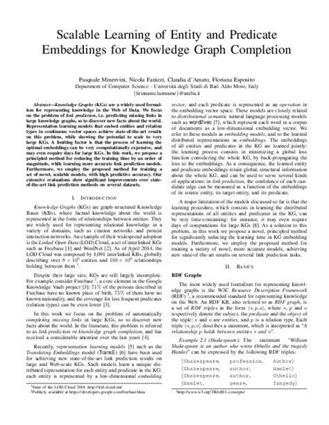Pdf Scalable Learning Of Entity And Predicate Embeddings For Knowledge Graph Completion