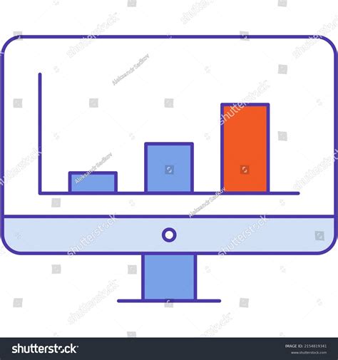 Computer Screen Graph Vector Bar Chart Stock Vector Royalty Free Shutterstock