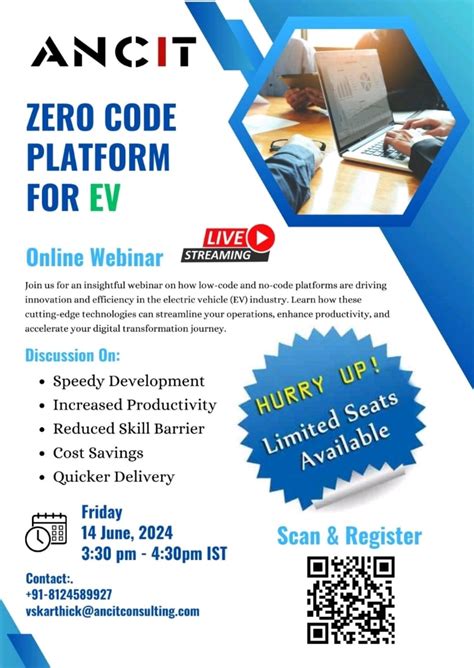 Ancit Edutech 🔋 Join Our Exclusive Webinar Revolutionize Ev Development With Zero Code Are