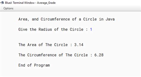 Free Programming Source Codes And Computer Programming Tutorials Area And Circumference Of A