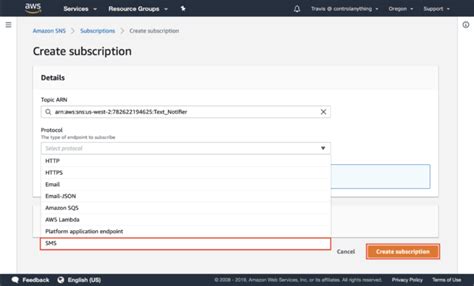 AWS IoT AWS SNS Text Message Awesome NCD Io