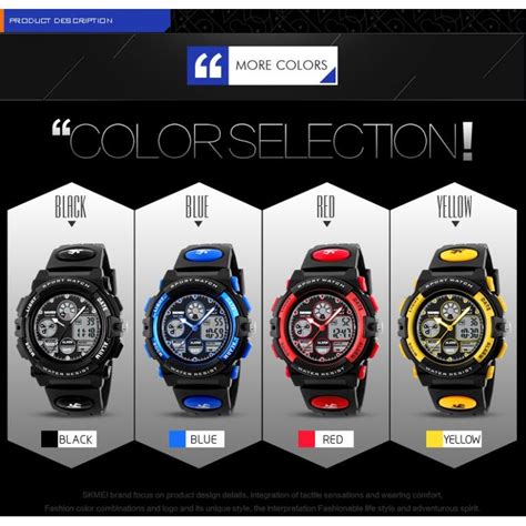 ﺴskmei เด็กดูแฟชั่นสบาย ๆ กันน้ำมัลติฟังก์ชั่ควอตซ์ดิจิตอลกีฬานาฬิกาสำหรับหนุ่ม ๆ สาว ๆ นักเรียน