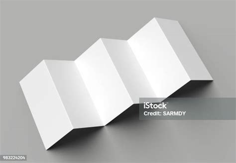 12 페이지 전단지 6 패널 아코디언 배z 회색 배경에 고립 된 수직 브로셔 모의 접어 3 차원 일러스트 레이 션 0명에 대한 스톡 사진 및 기타 이미지 Istock