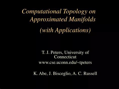 Ppt Computational Topology On Approximated Manifolds Powerpoint Presentation Id1158808