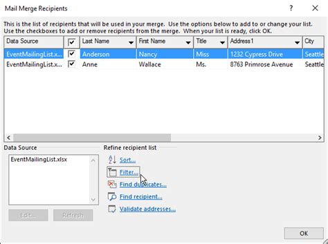 Query Options Filter Dialog Microsoft Support