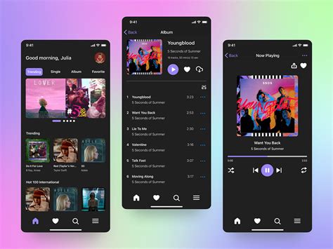 Music Streaming App Designs Themes Templates And Downloadable Graphic