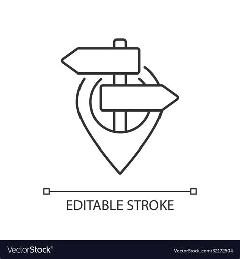 Gps Pointer Pixel Perfect Linear Icon Royalty Free Vector