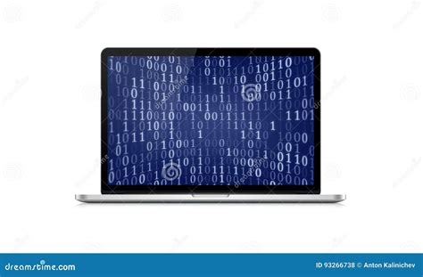 Laptop With Binary Code Stock Illustration Illustration Of Computer 93266738
