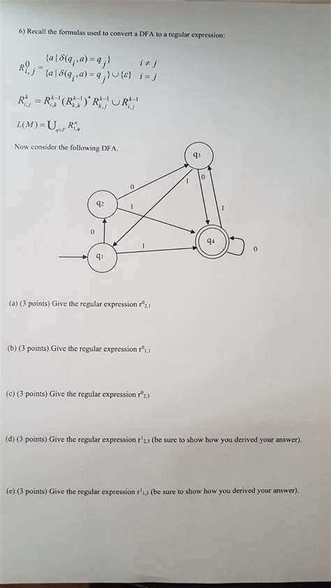 Solved 6 Recall The Formulas Used To Convert A DFA To A Chegg Com