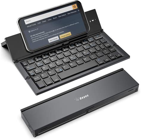 Geyes Foldable Bluetooth Keyboard Portable Folding Wireless Usb Rechargeable Keyboard For Ios