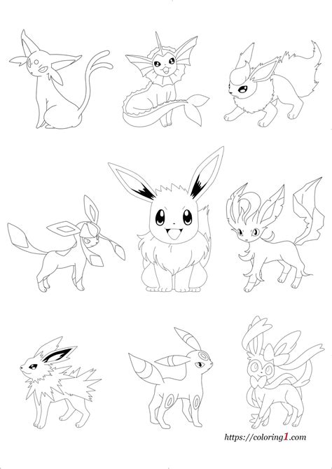 Free Pokemon Coloring Pages Eevee Evolutions Download Free Pokemon