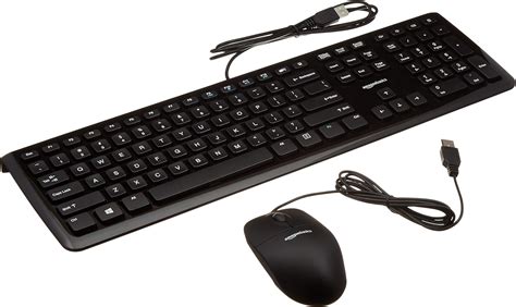 Amazon Basics Usb Wired Computer Keyboard And Wired Mouse Bundle Pack