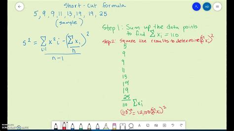 Variance Shortcut Formula