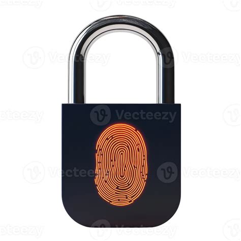 Padlock With Illuminated Fingerprint Security System 55660355 Png