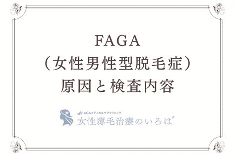 Faga（女性男性型脱毛症）の原因と検査内容 女性薄毛治療のいろは Agaメディカルケアクリニック
