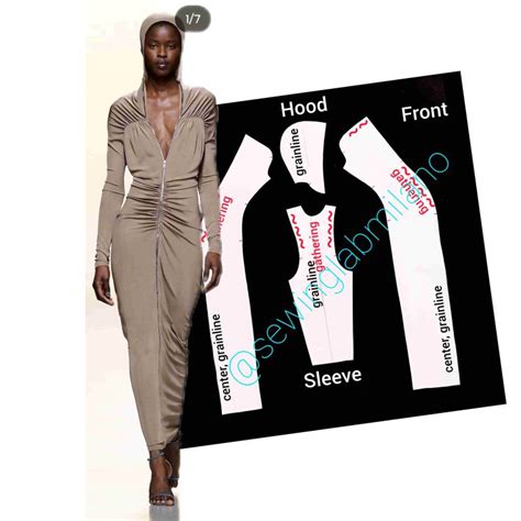 Raglan Dress With Gathers And Hood Sewing Lab Milano