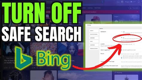 How To Turn Off Bing Safe Search Turn Bing Safesearch On Or Off Youtube