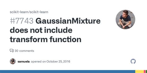 Gaussianmixture Does Not Include Transform Function Issue