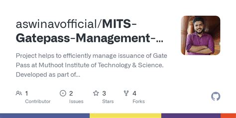 Github Aswinavofficialmits Gatepass Management System Project Helps To Efficiently Manage