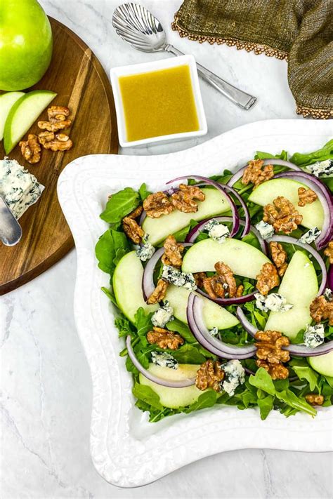 This Arugula Apple Salad Has Blue Cheese And Honey Roasted Walnuts