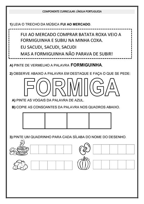 Resultado De Imagem Para Atividade Com A Musica Formiguinha Artofit