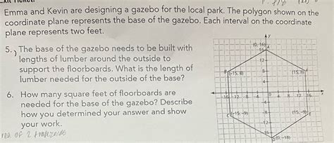Solved Emma And Kevin Are Designing A Gazebo For The Local Park The Polygon Shown On The