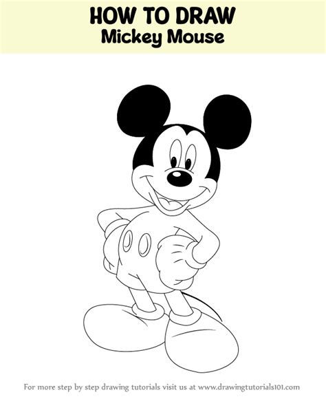 How To Draw Mickey Mouse Step By Step Mickey Mouse Drawing Tutorial