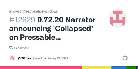 Narrator Announcing Collapsed On Pressable Components Issue