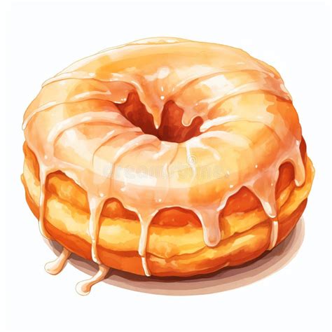Beautiful Maple Glazed Donut Tasty Dessert Clipart Illustration Stock Illustration