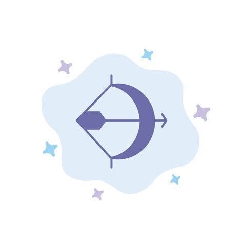 Aim Archery Arrow Bow Shoot Blue Icon On Abstract Cloud Background 13329333 Vector Art At Vecteezy