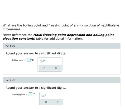 Solved What Are The Boiling Point And Freezing Point Of A Chegg