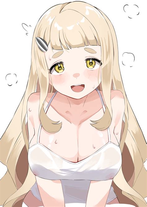 Sweetslove198 Machita Chima Nijisanji Highres 1girl Bare Shoulders Blonde Hair Blunt