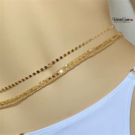 14k Gold Disk Waist Chain14k Gold Belly Chain Plus Size Etsy