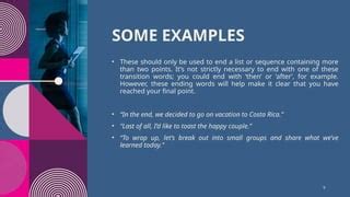 Time Transition Words To Give Sequential Information Pptx