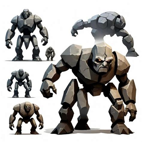 Golem Vector Set White Background Isolated Premium Ai Generated Vector