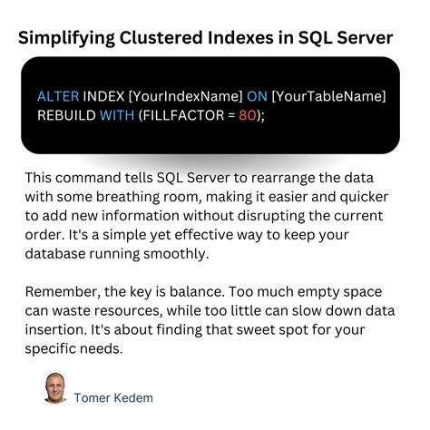 tomer kedem on linkedin sqlserver datamanagement databaseoptimization