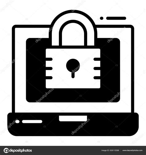 Laptop Protection Security Vector Icons Set Cyber Computer Network