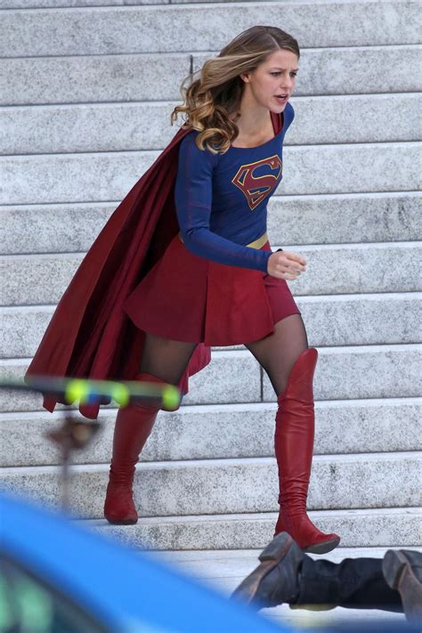 Sexy Beautiful Babes Melissa Benoist Supergirl Set In Vancouver