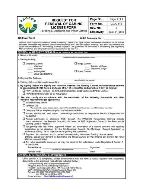 PH PAGCOR GS Form Fill And Sign Printable Template Online US Legal Forms