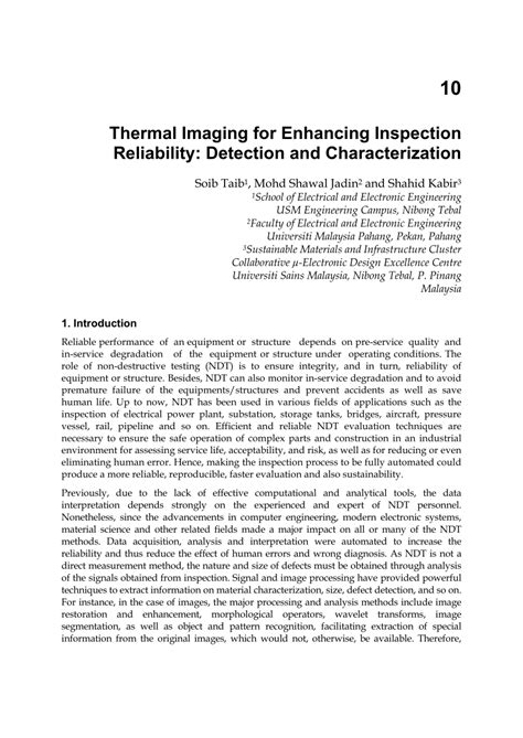 Pdf Thermal Imaging For Enhancing Inspection Reliability Detection
