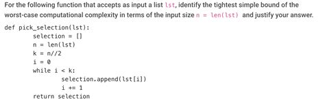 Solved N For The Following Function That Accepts As Input Chegg