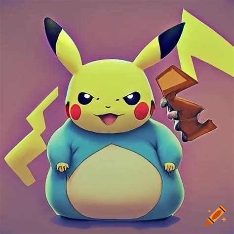 Pikachu Mixed With Snorlax