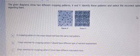The Given Diagrams Show Two Different Cropping Patterns X And Y Identi