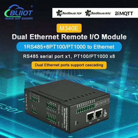 8 Rtd Pt100 Pt1000 Modbus Tcp Ethernet Remote Data Acquisition I O